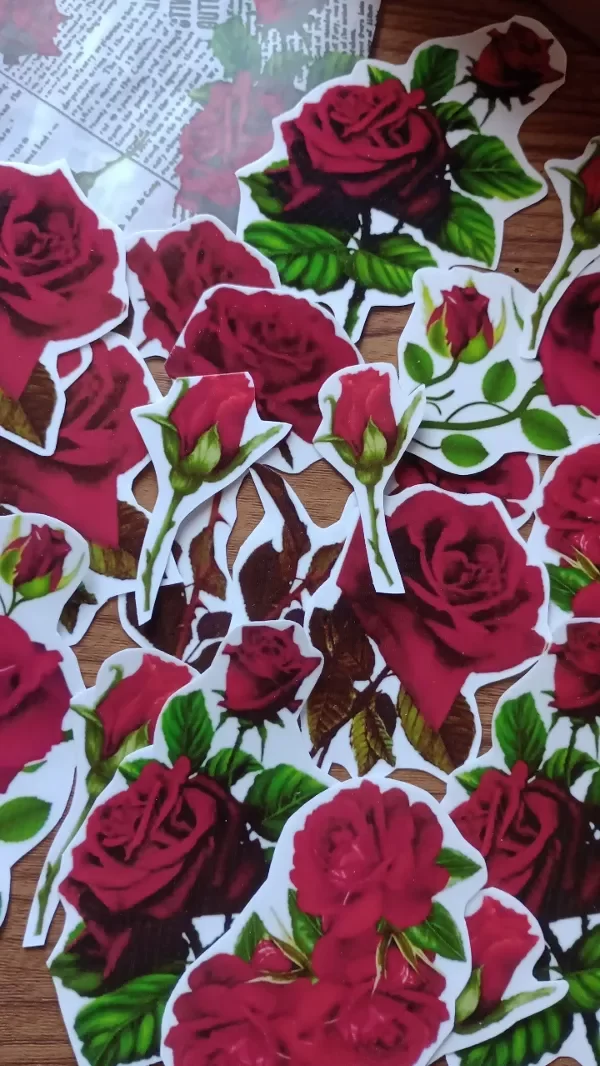 Stickers transparentes Rosas rojas - Merchas Journaling