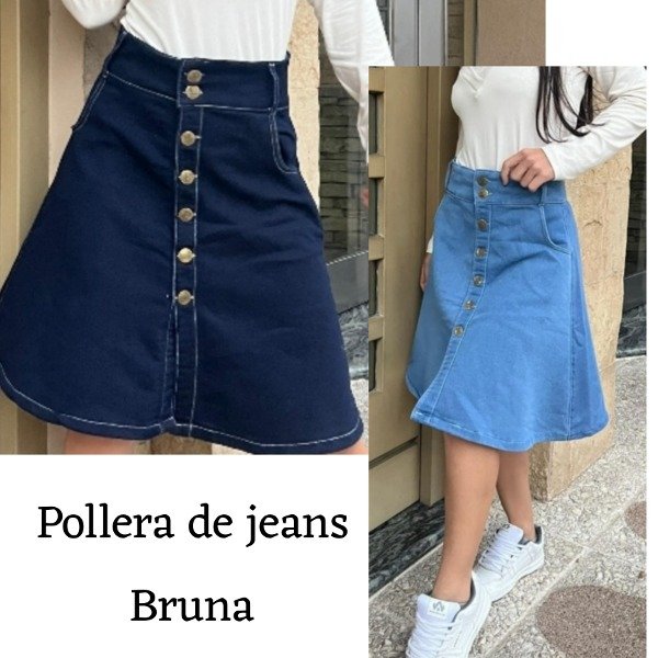 Polleras de jeans - Azul Clarito
