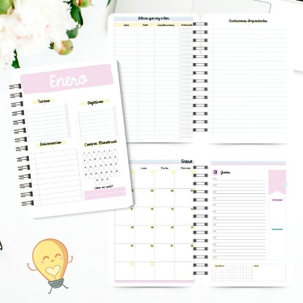 Agenda 2026 Imprimible Pdf Diaria C/horario - Vertical Pastel - Piedra ...