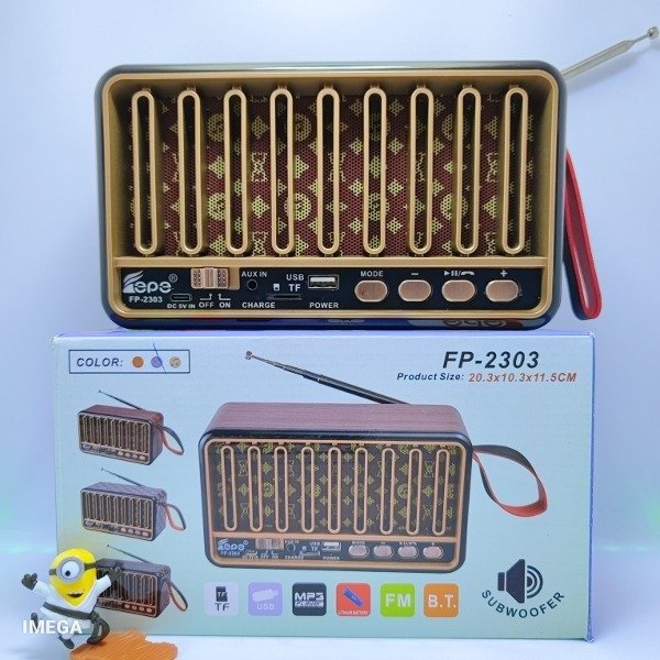 Parlante Bluetooth FEPE MP3-FM-SD-USB-AUX FP-2303 (MG2116) - imegatech