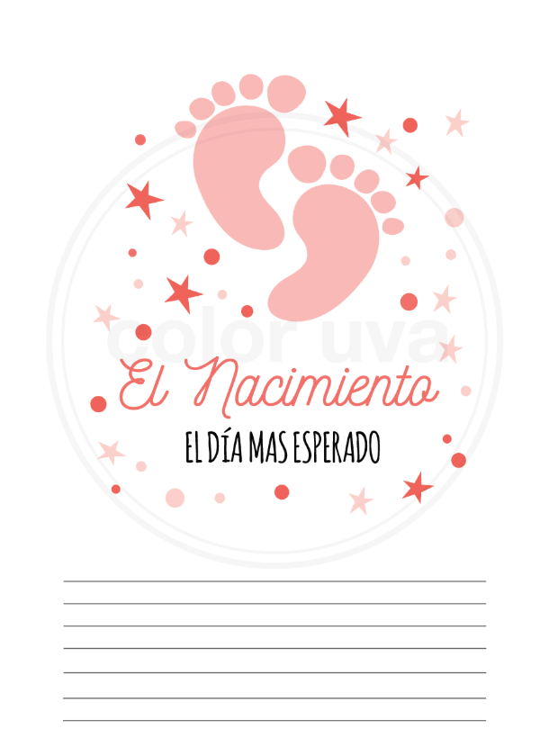 Agenda Bebé ROSA - Imprimible - coloruva