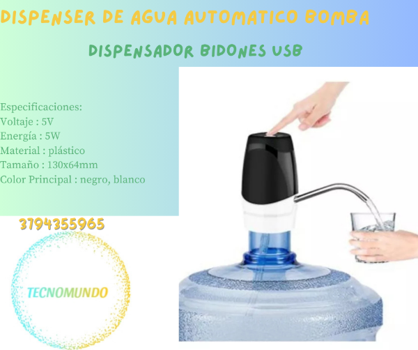 bomba dispenser con luz recargable - TECNOMUNDO