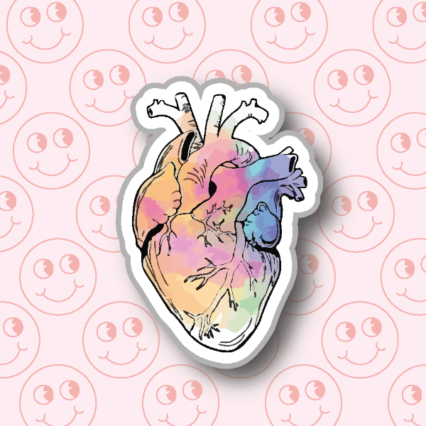 Corazón humano de colores - Tienda de Stickers