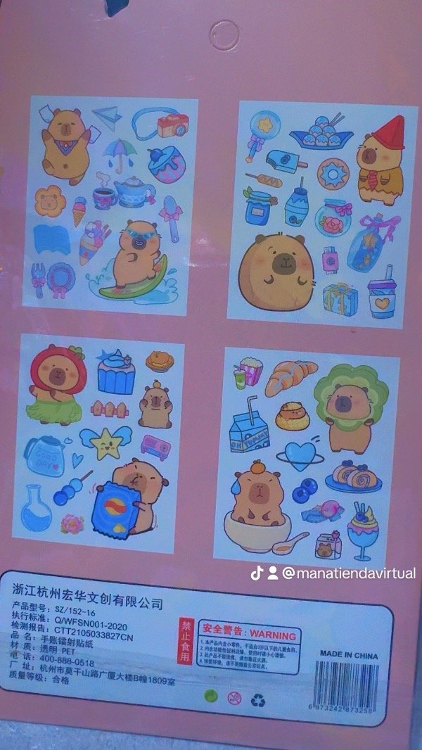 SET DE REGLA STICKERS Y LLAVERO CAPIBARA - Mana tienda virtual