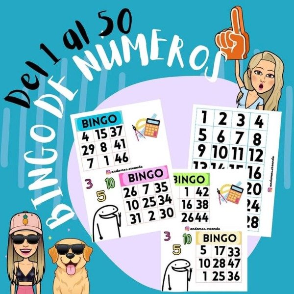 BINGO DEL 1 AL 50 - Andamos Creando
