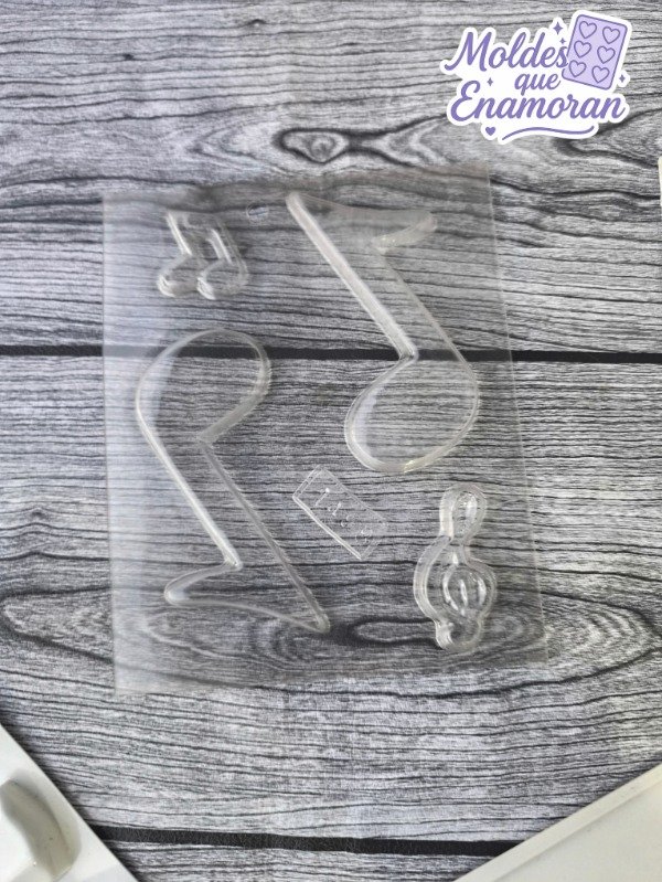 Placa de acetato reforzada notas musicales N4 - Moldes que Enamoran