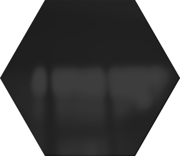 Revestimiento Hexagonal Negro Brillante 23x20cm - EN LA OBRA