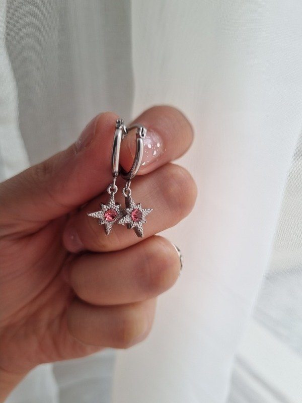 Aros destellos aq rosas - Anacletta Accesorios