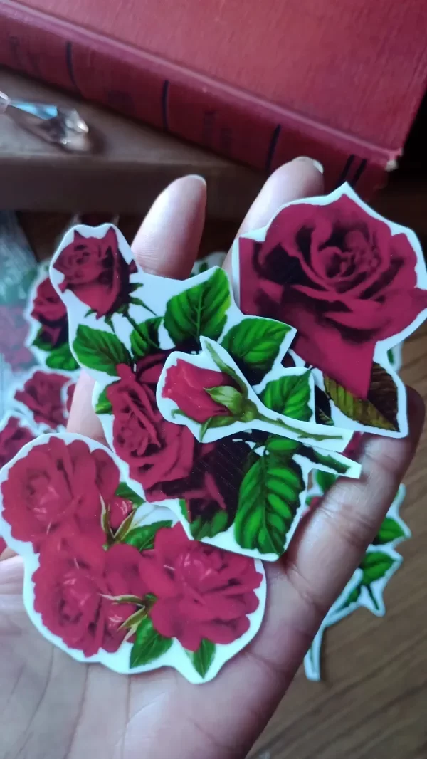 Stickers transparentes Rosas rojas - Merchas Journaling