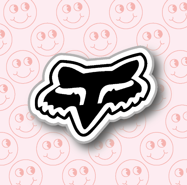 Fox logo blanco y negro - Tienda de Stickers