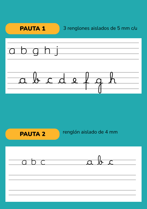 Cuaderno escritura A4 con pauta - Método Yögen