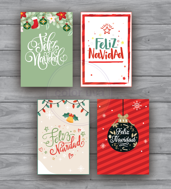 TARJETAS NAVIDEÑAS - IMPRIMIBLES Y DIGITALES - coloruva
