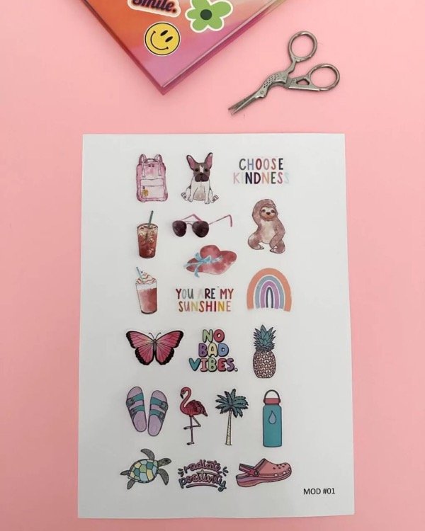 Plancha Stickers Sunshine - Butterfly Accesorios