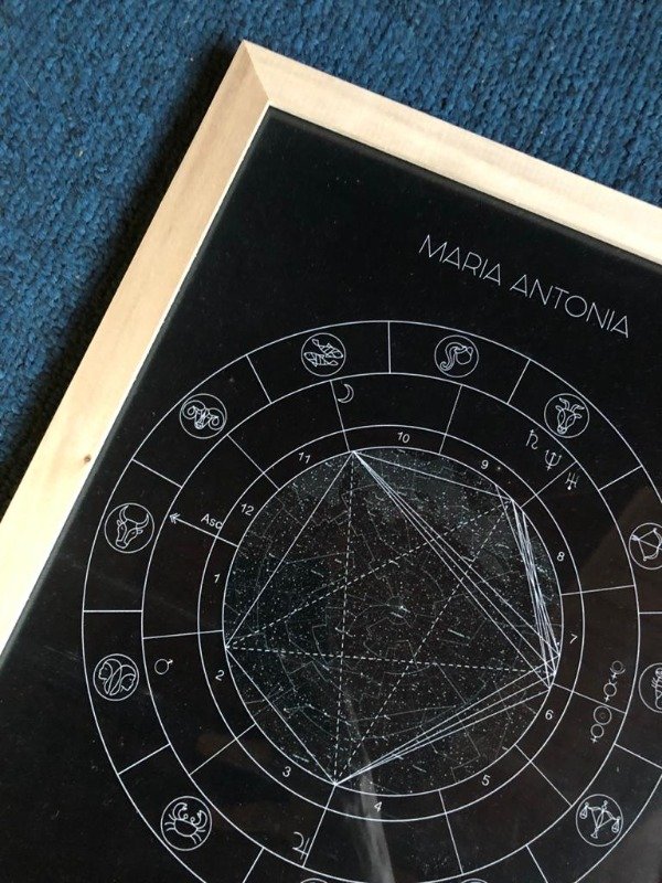 Cuadro Carta Natal 30 x 40 cm - Luna en Leo