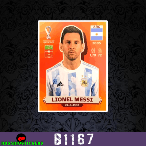 B1167 Sticker Figurita Del Mundial Messi Rosariostickers