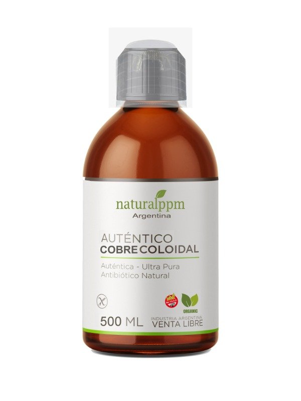 Cobre Coloidal autentico Extra Puro 500ml - Naturalppm Argentina