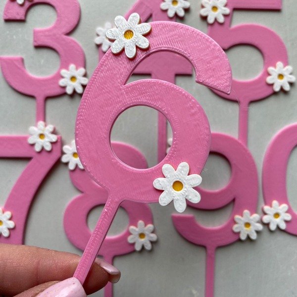 TOPPER MARGARITA NUMERO ROSA - Sorbetes cancheros