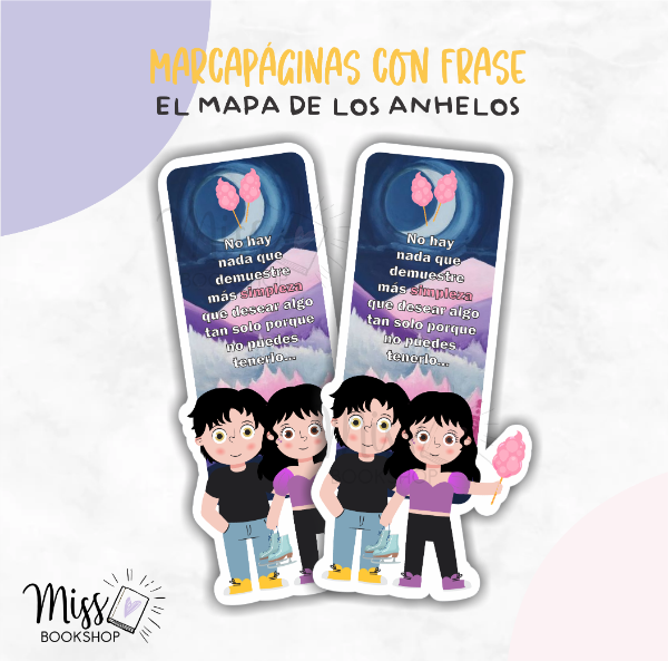 Marcapáginas con frase EL MAPA DE LOS ANHELOS - Precio por unidad ...