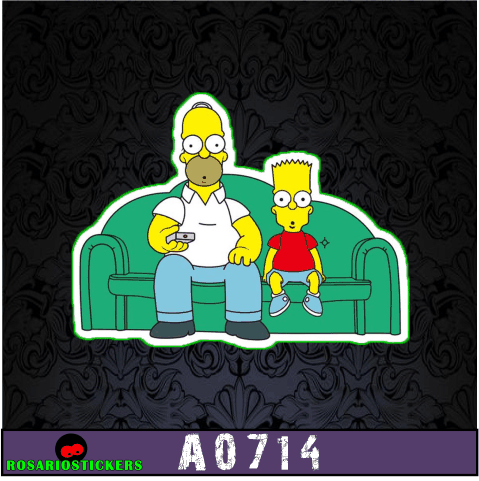 A0714 - Bart y Homero en el sofá (Los Simpsons) - RosarioStickers
