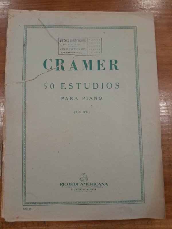Cramer 50 estudios para piano Bulow - El Pez Volador libreria
