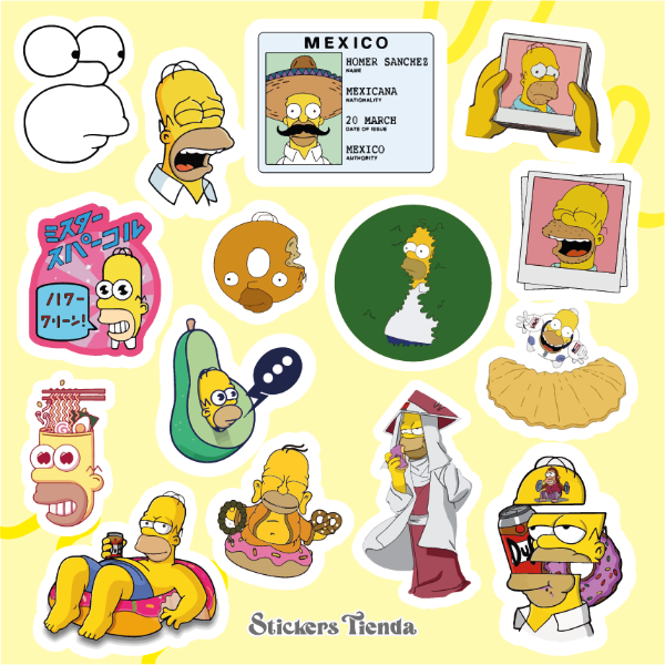 Plancha mediana Homero - Tienda de Stickers