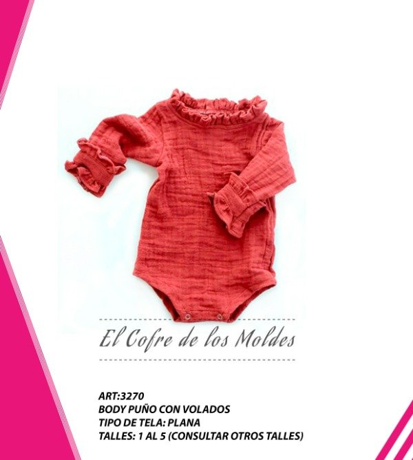 Body beba puño y cuello con volados -Pack de Talles 1 al 5- - El cofre ...