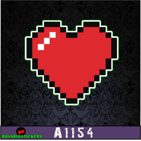 A1154 - Corazón Minecraft - RosarioStickers