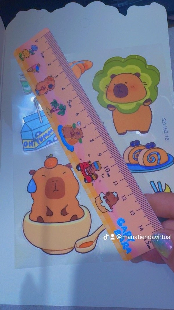 SET DE REGLA STICKERS Y LLAVERO CAPIBARA - Mana tienda virtual