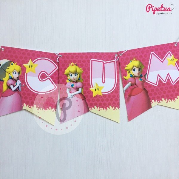 Banderín Princesa Peach - Pipetua Kits