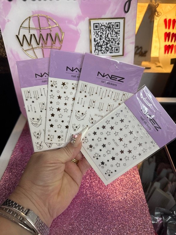 Stickers estrellas doradas o plateadas surtidos sin eleccion - Nailsroommg