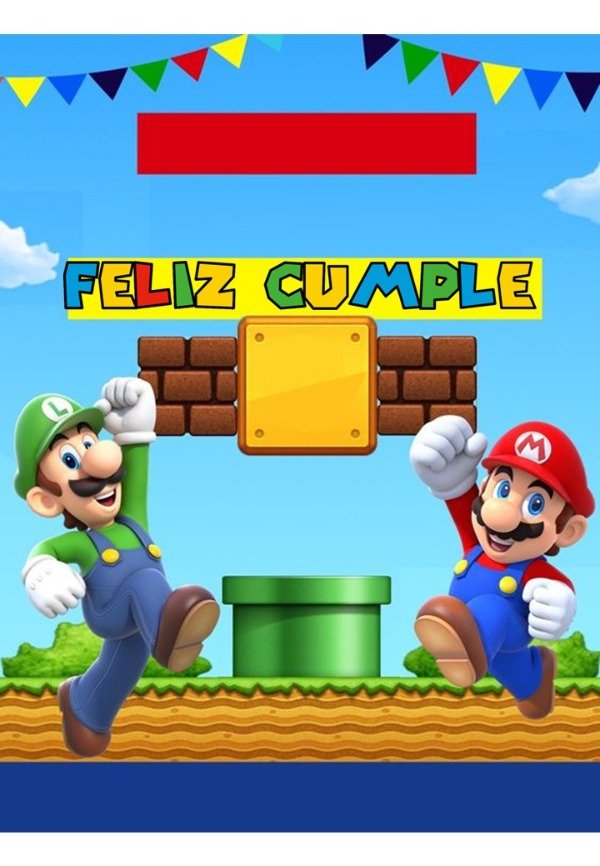 LAMINA MARIO BROSS 5 RECTANGULAR - La casa Repostera