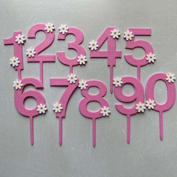 TOPPER MARGARITA NUMERO ROSA - Sorbetes cancheros