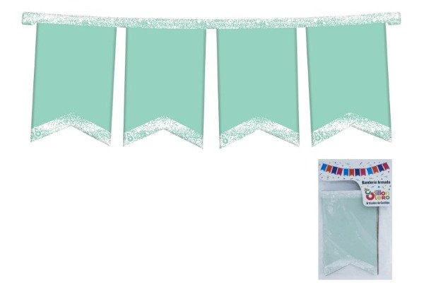 BANDERIN VERDE PASTEL - Cotillon Subli Mely