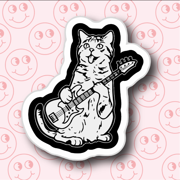 Gato rockero - Tienda de Stickers