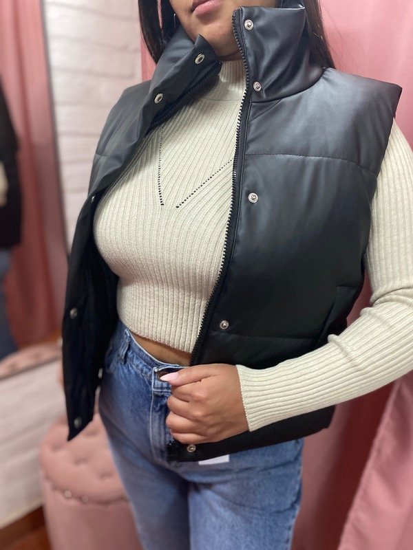 Chaleco engomado negro - Sol Luna Denim