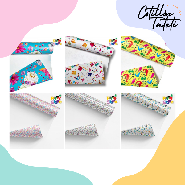 PAPEL DE REGALO X 10 UNIDADES - Cotillón Tateti