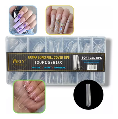 Tips para soft gel xxxl coffin Mely x120 - Nailsroommg