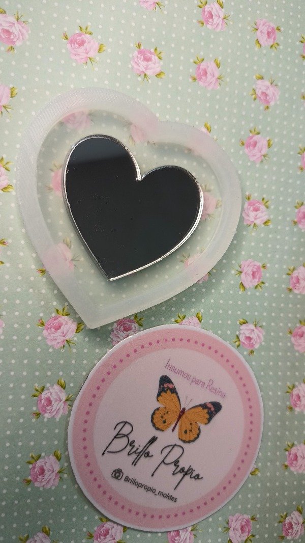 Molde corazon porta Espejo + 2 espejos - Brillo Propio