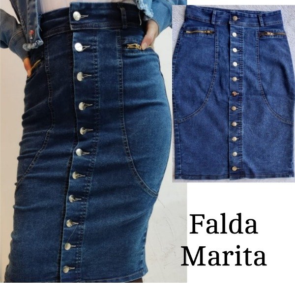 Polleras de jeans - Azul Clarito