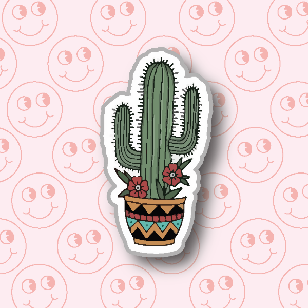 Cáctus en maceta - Tienda de Stickers