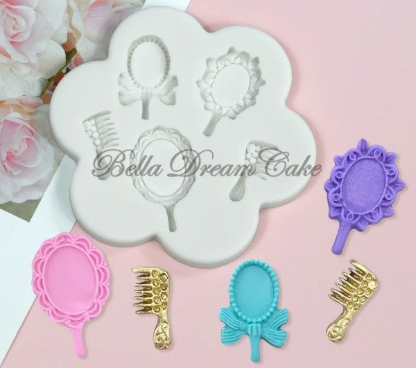 MOLDE ESPEJOS Y PEINE - ELEMENTOS DULCES