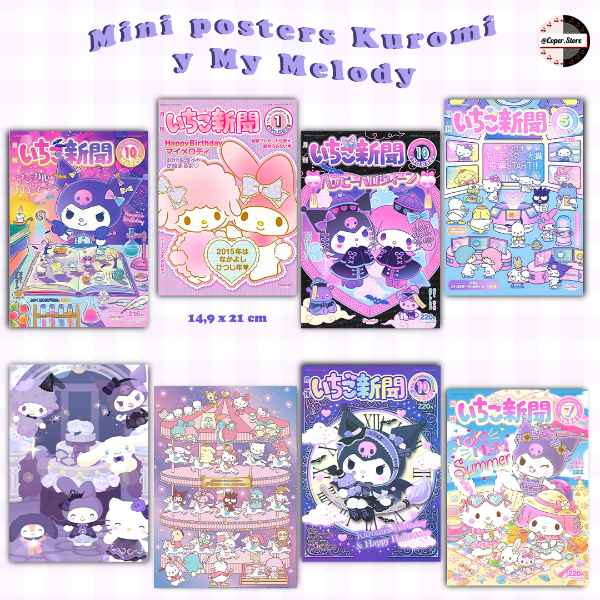 Kuromi y My Melody posters A5 - Coper Store