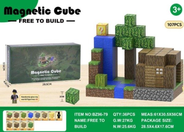 Set Cubos Magnéticos MINECRAFT - 107PCS - YokaiAnime