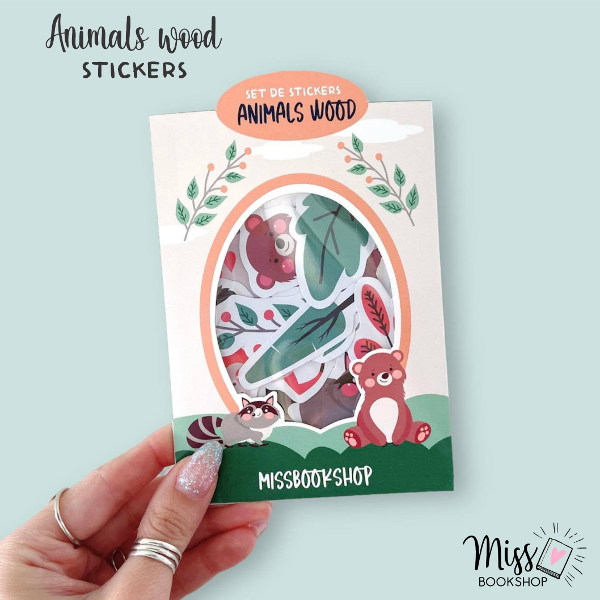 Set de Stickers ANIMALS WOOD - Missbookshop
