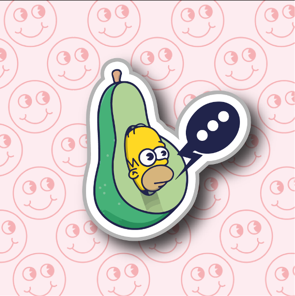Ilustración de Homero en una palta - Tienda de Stickers