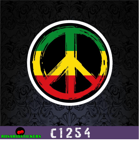 C1254 - Simbolo de la paz rastafari reggae - RosarioStickers