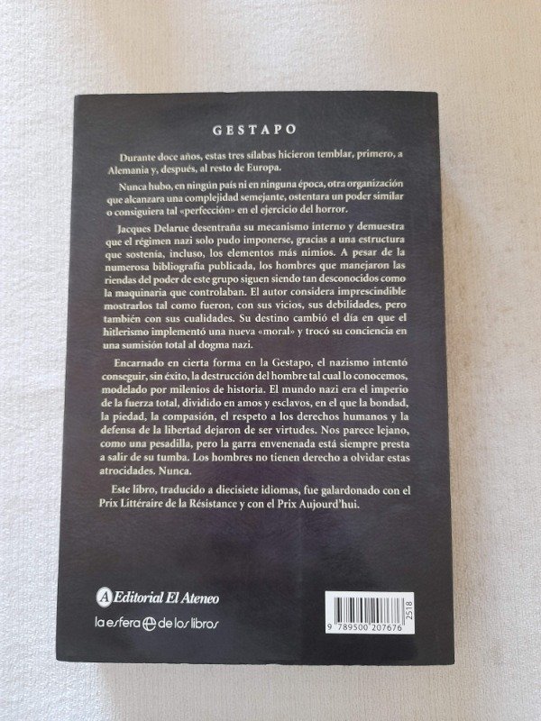 Historia De La Gestapo - Jacques Delarue - El Ateneo - Libros Usados Tandil
