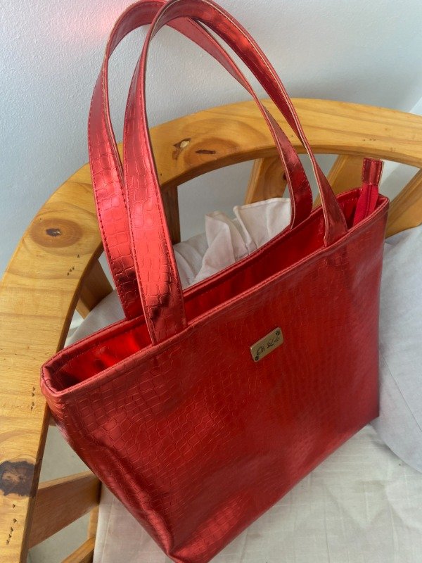 Tote Bag Roja Metalizada Croco - Oh Lele carteras