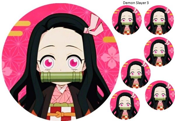 LAMINA DEMON SLAYER HOJA COMPLETA 3 REDONDA - La casa Repostera