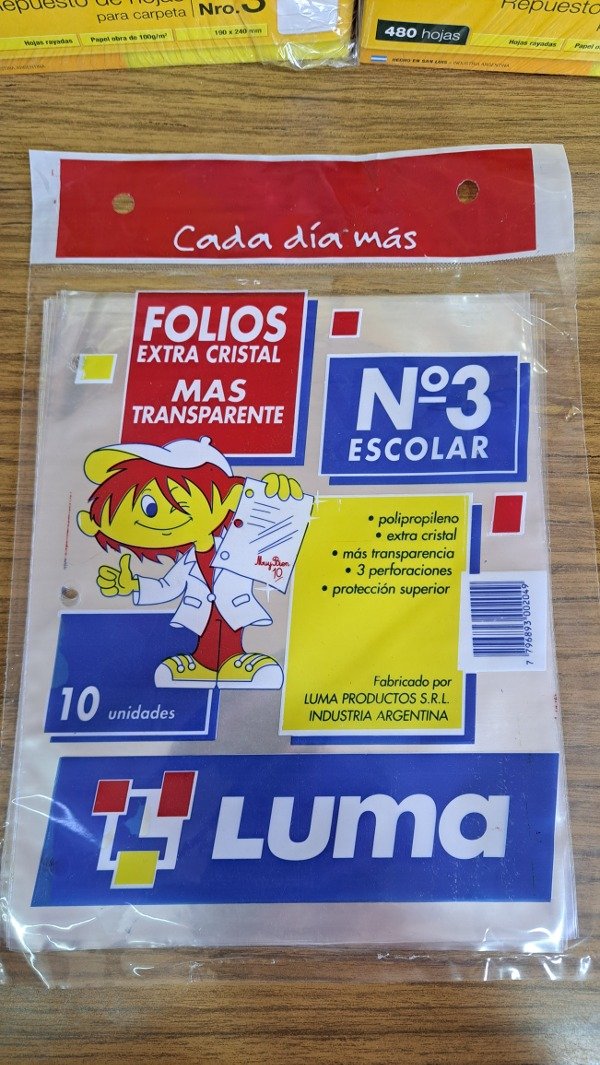 Folio escolar Luma número 3 por 10 unidades OFERTA - libreriabb